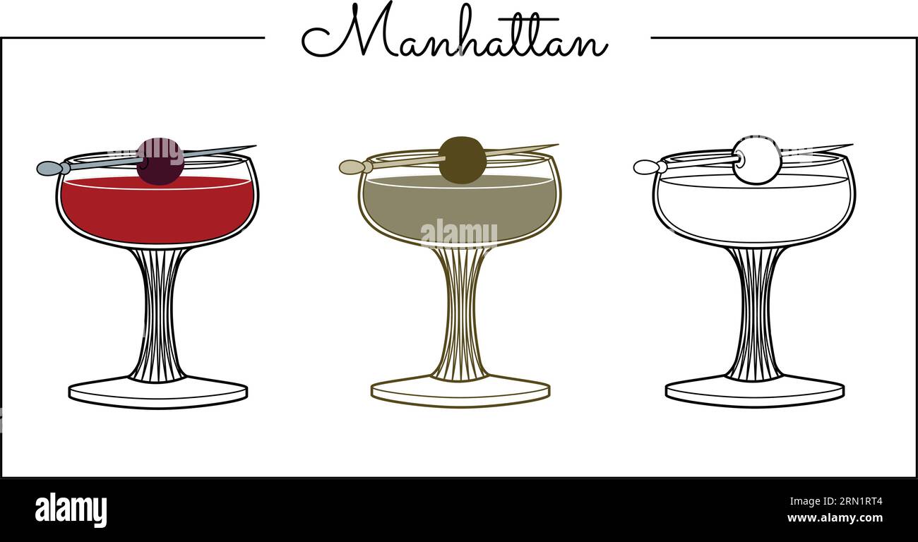 Vector alcohol drink line art illustration Stock Vector Image & Art - Alamy