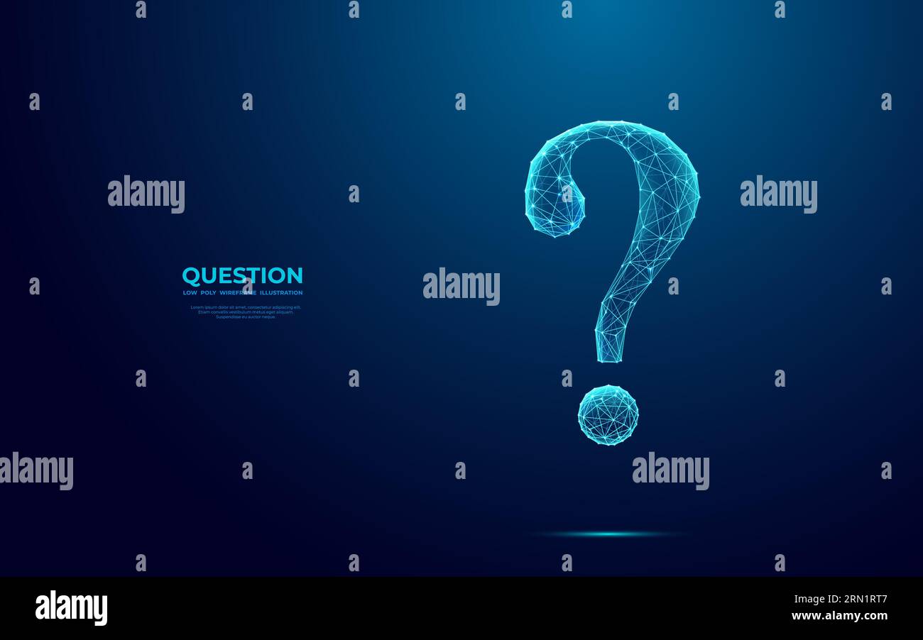 Abstract digital Question mark. Futuristic low poly Ask symbol Stock ...