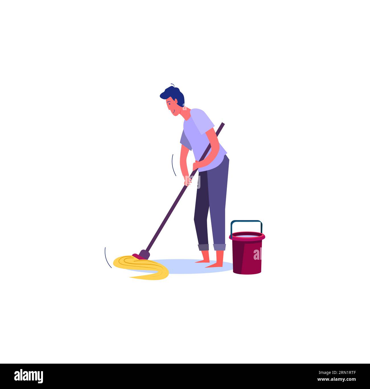 Man mopping floor Cut Out Stock Images & Pictures - Alamy