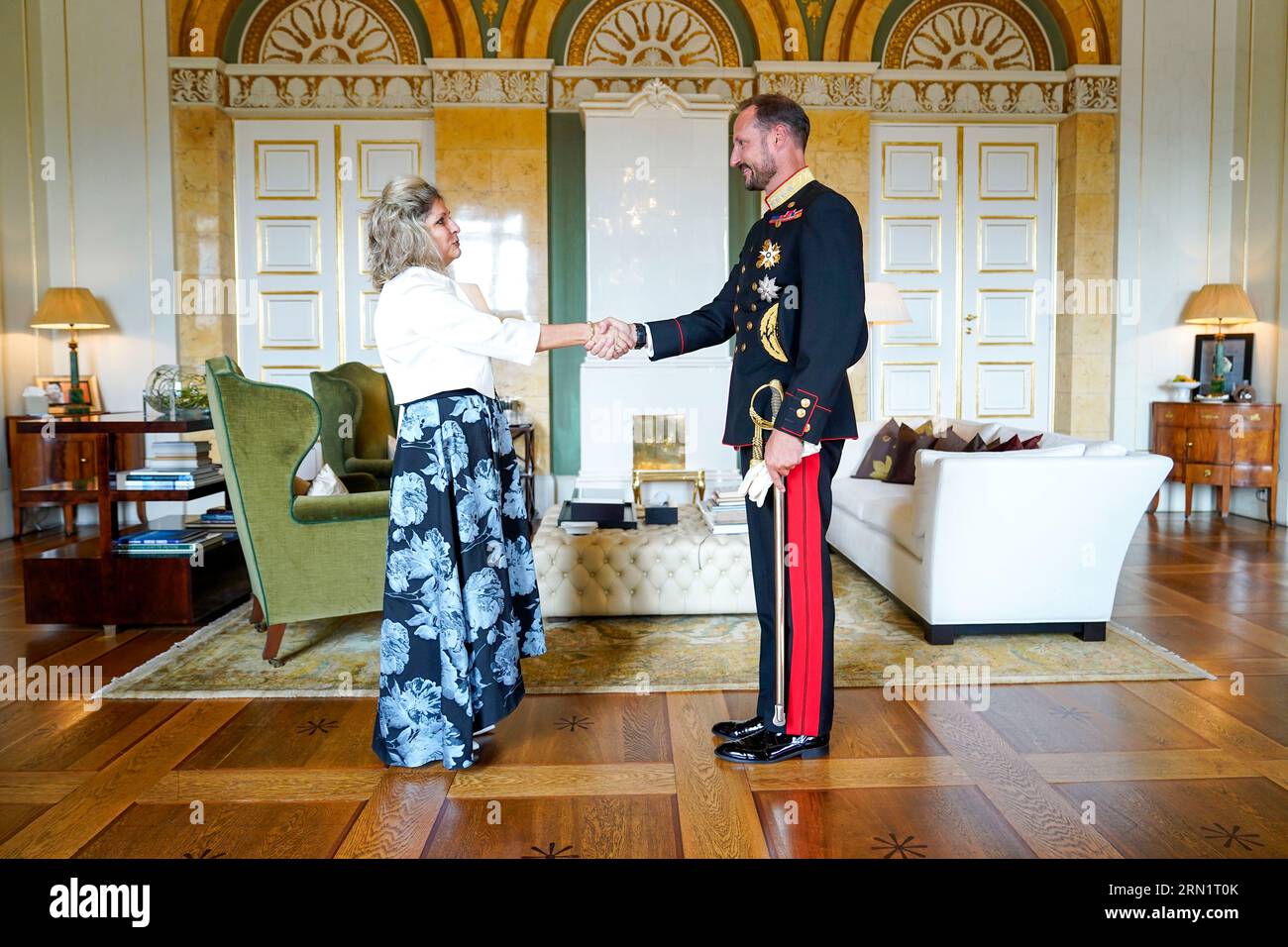 Oslo 20230831.Crown Prince Regent Haakon receives Bulgaria's new ...