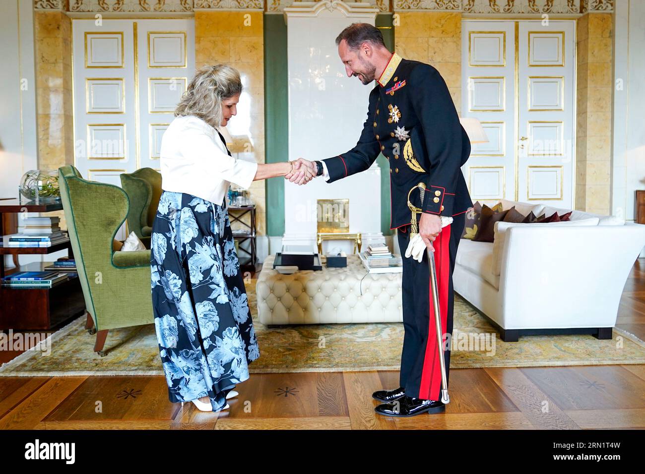 Oslo 20230831.Crown Prince Regent Haakon receives Bulgaria's new ...