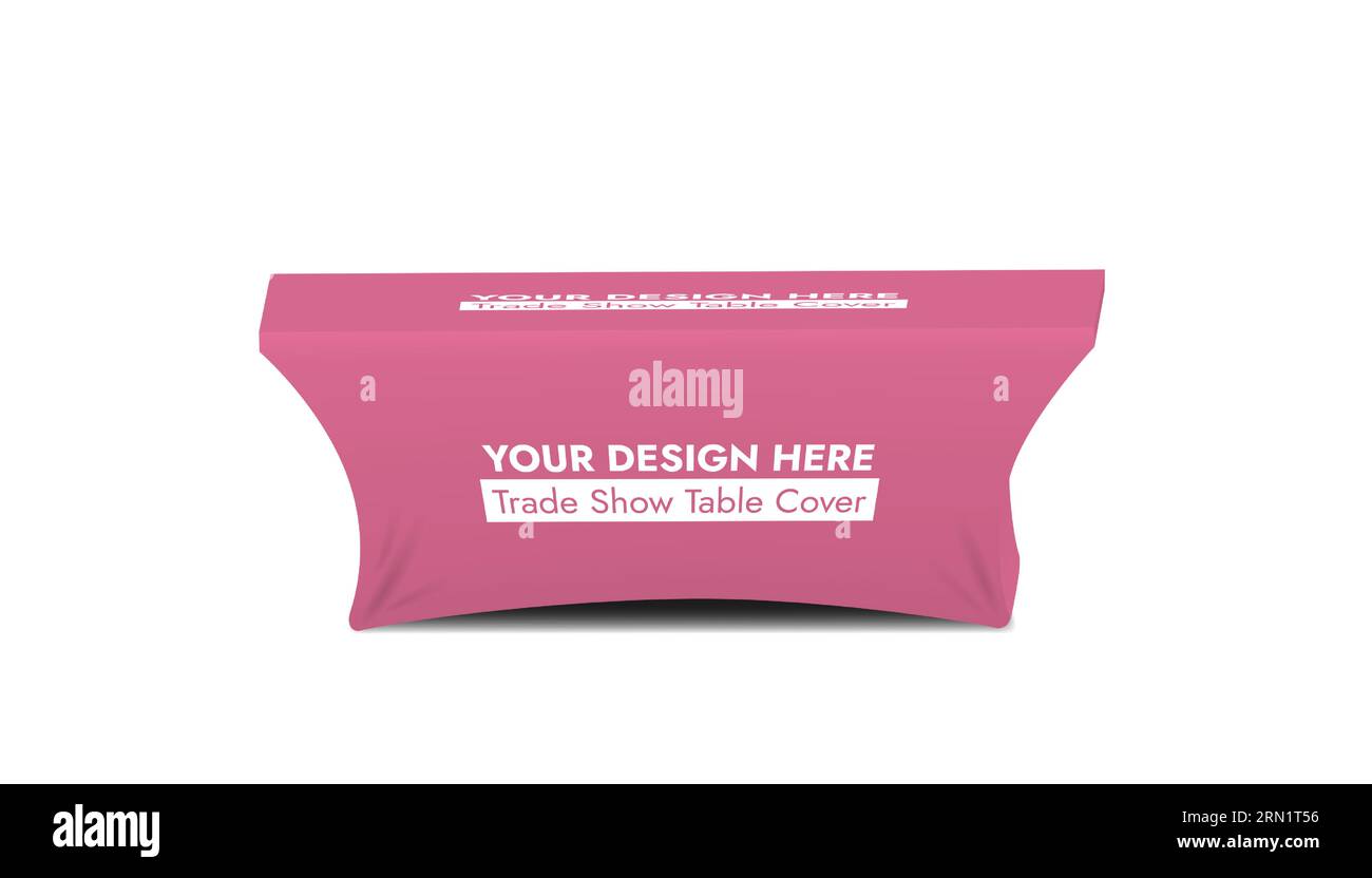 Pink Trade Show Table Cover on White Background Vector Illustration ...