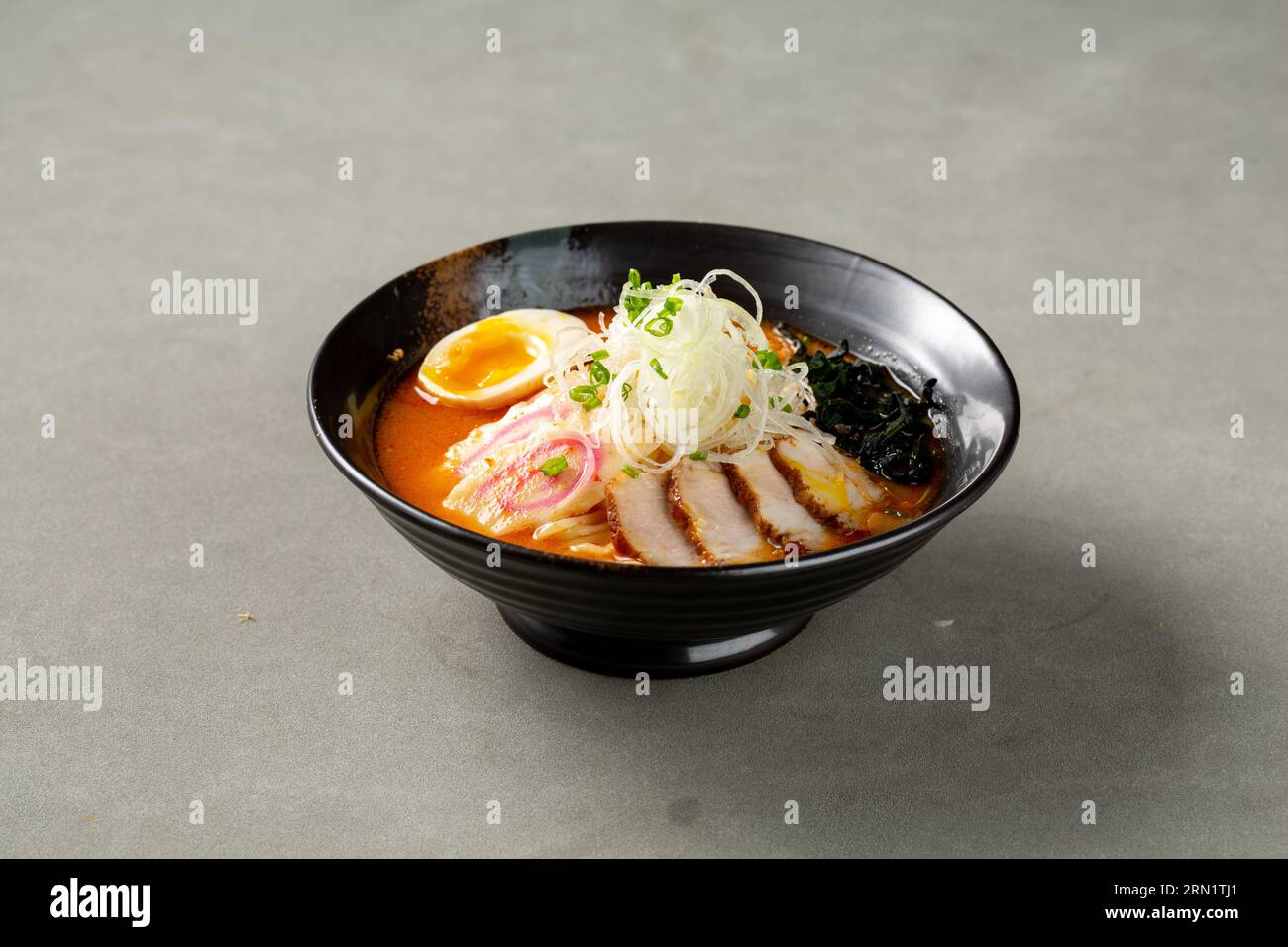 Spicy Hokkaido Miso with BBQ Pork with Vegetable Ramen Stock Photo - Alamy