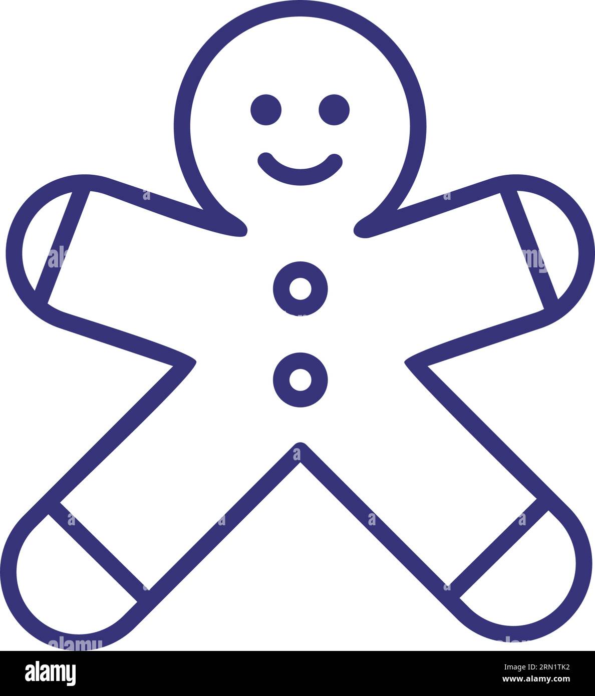 Gingerbread man line icon Cut Out Stock Images & Pictures - Alamy