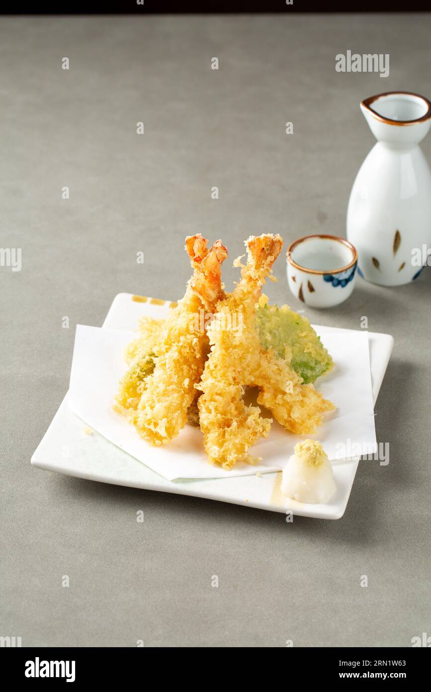 Assorted Shrimp Tempura , Vegetable Tempura, Japanese food Stock Photo ...