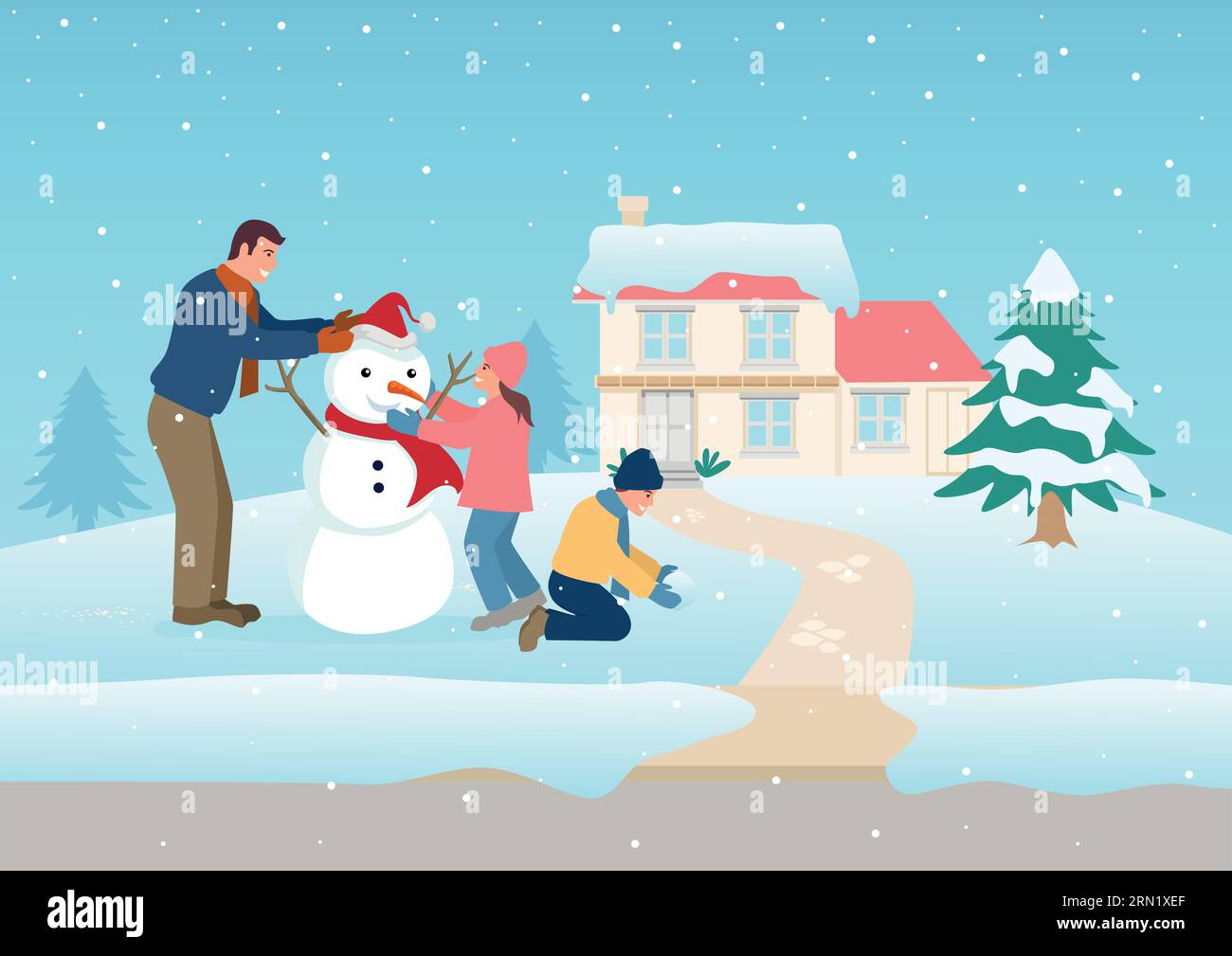 Father playing daughter outdoor Stock Vector Images - Alamy