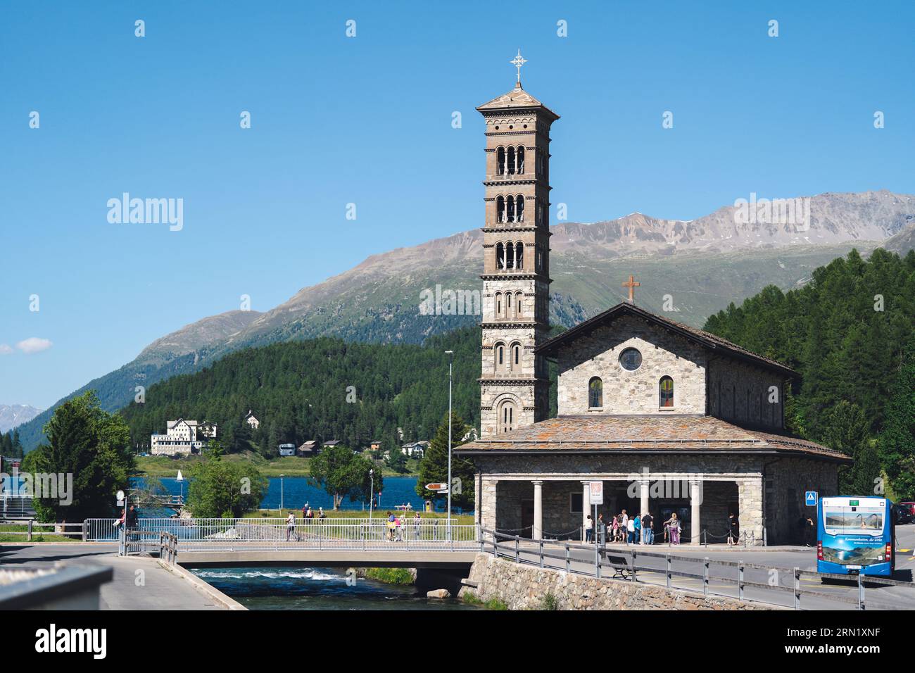 Switzerland, St.Moritz - June 6, 2023: city landscape with buildings ...