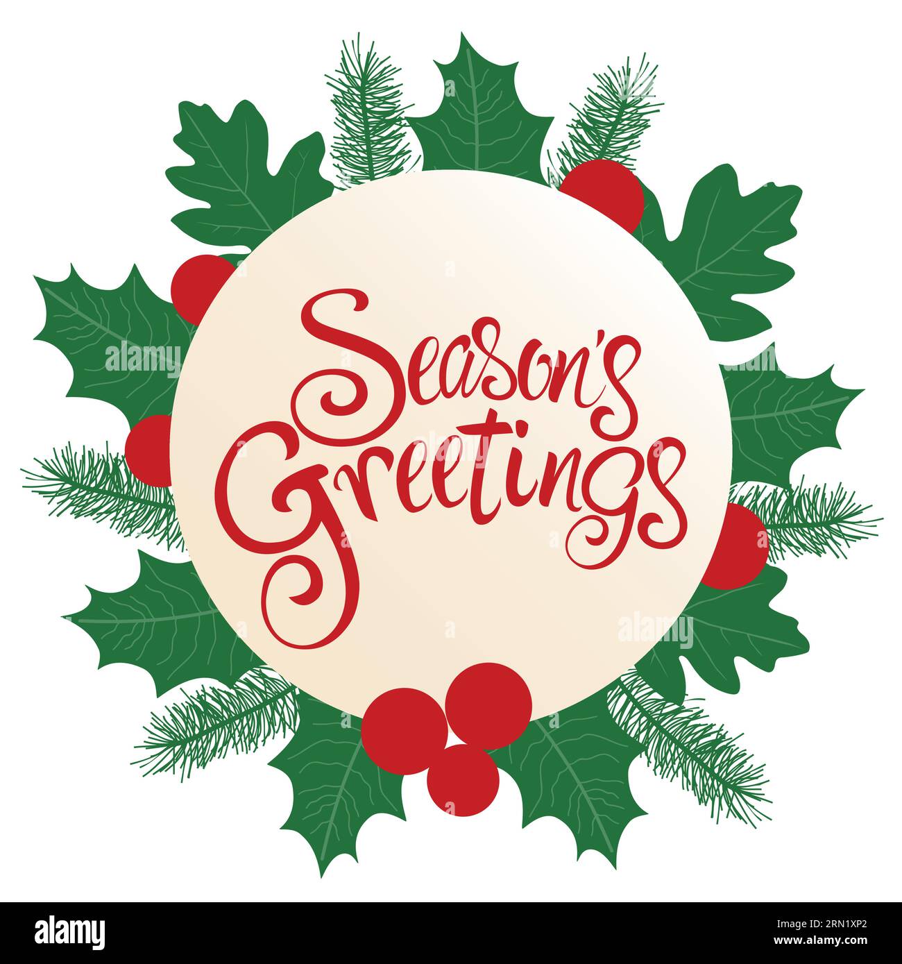 Handwritten Season's Greetings text with decoration Stock Vector Image ...