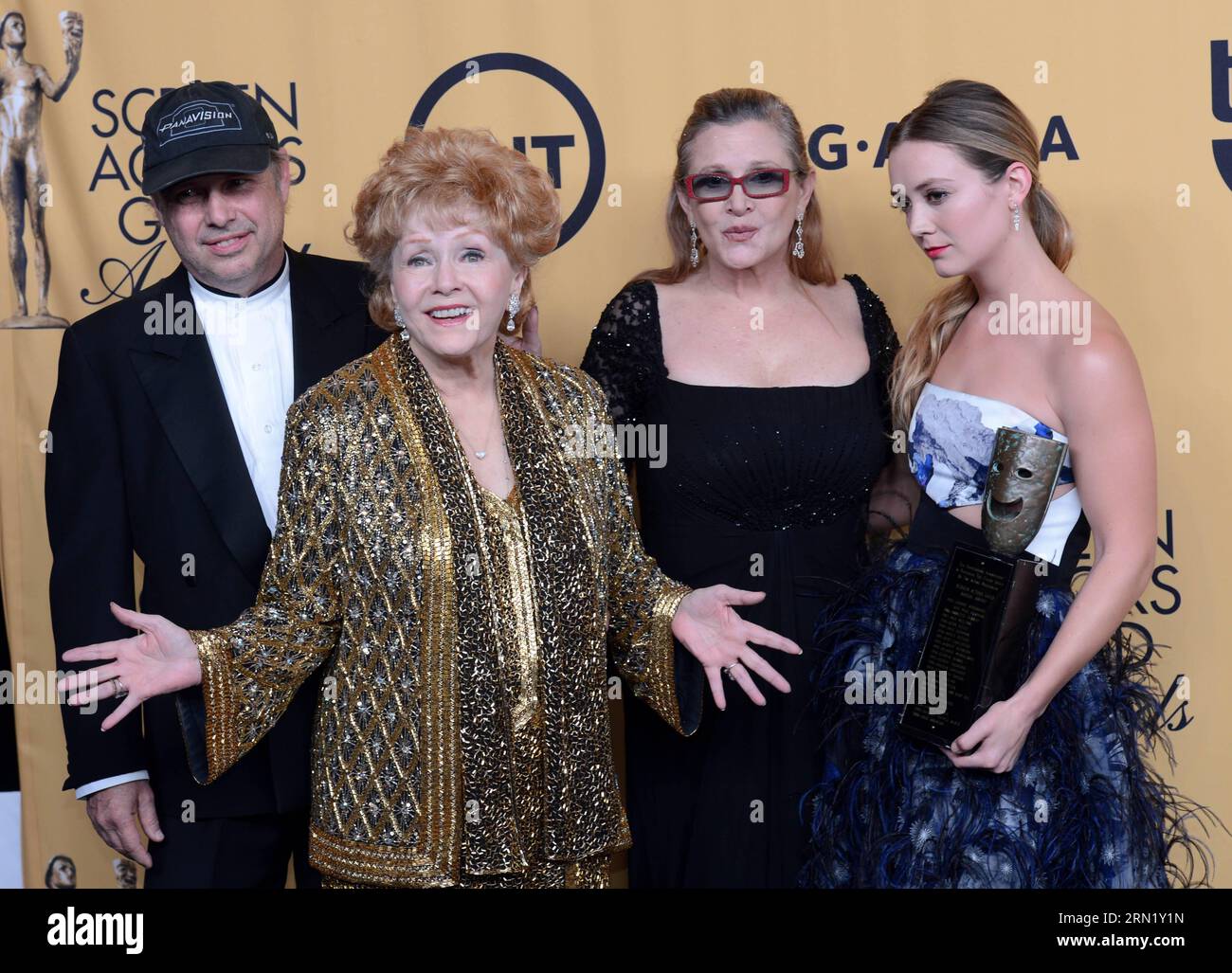 Actress Debbie Reynolds (2nd L) attends the 21st Screen Actors Guild ...