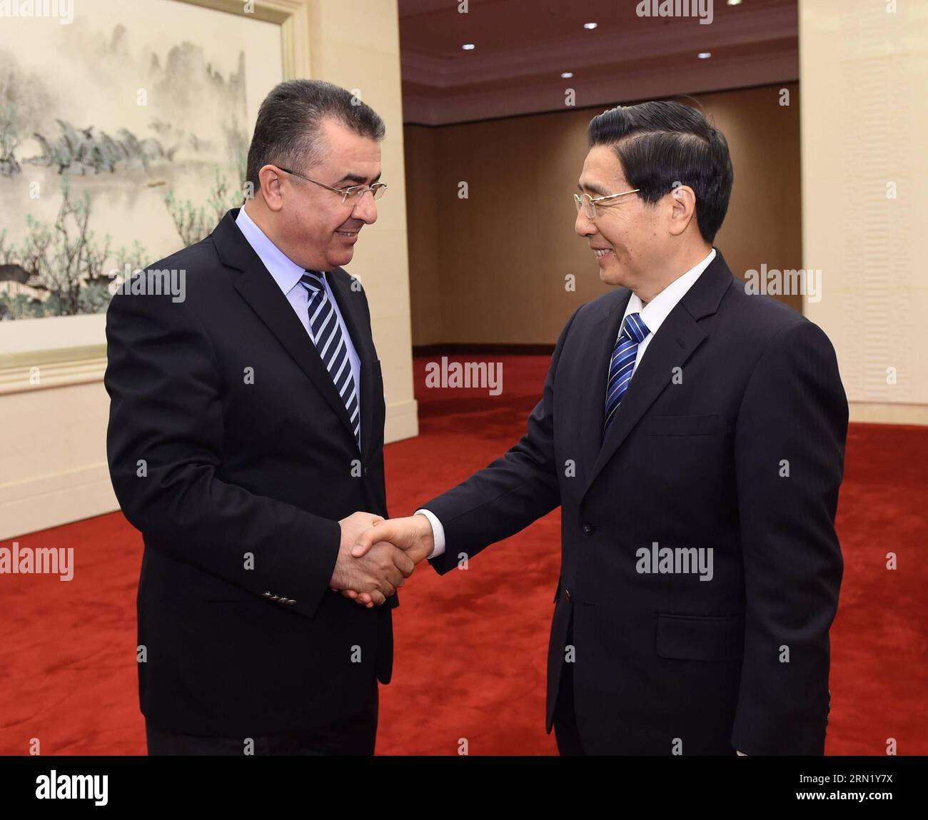 Chinese State Councilor and Minister of Public Security Guo Shengkun (R ...