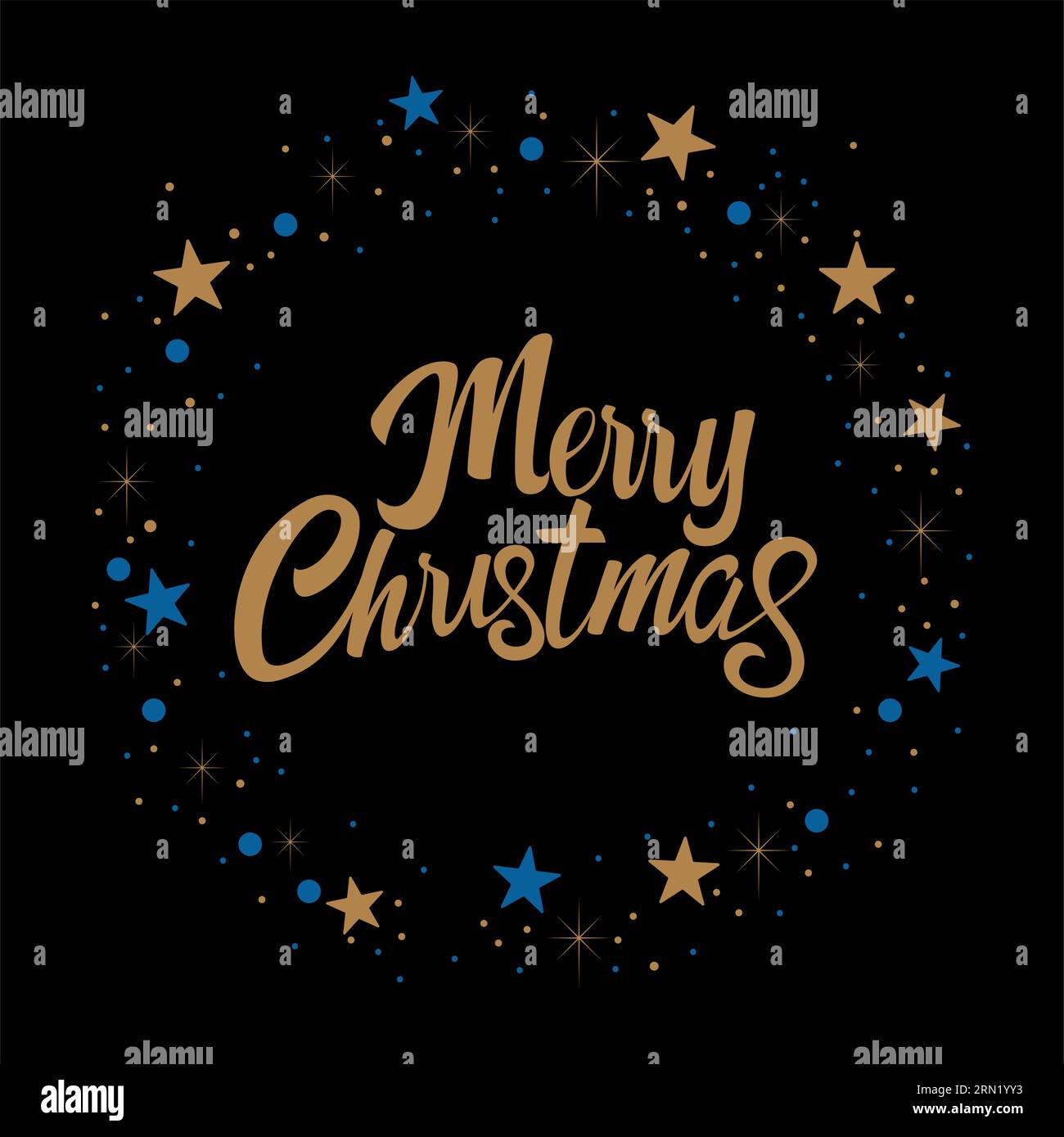 Merry Christmas text for Christmas card. Simple vector illustration ...
