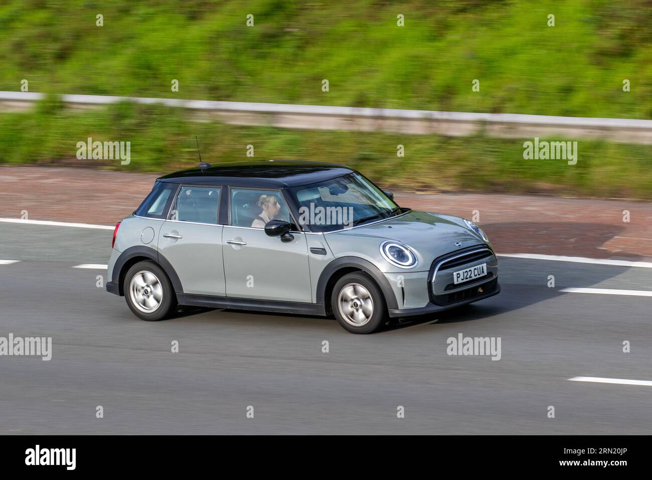 2022 Grey Mini Cooper Classic 5d hatchback; travelling at speed on the ...
