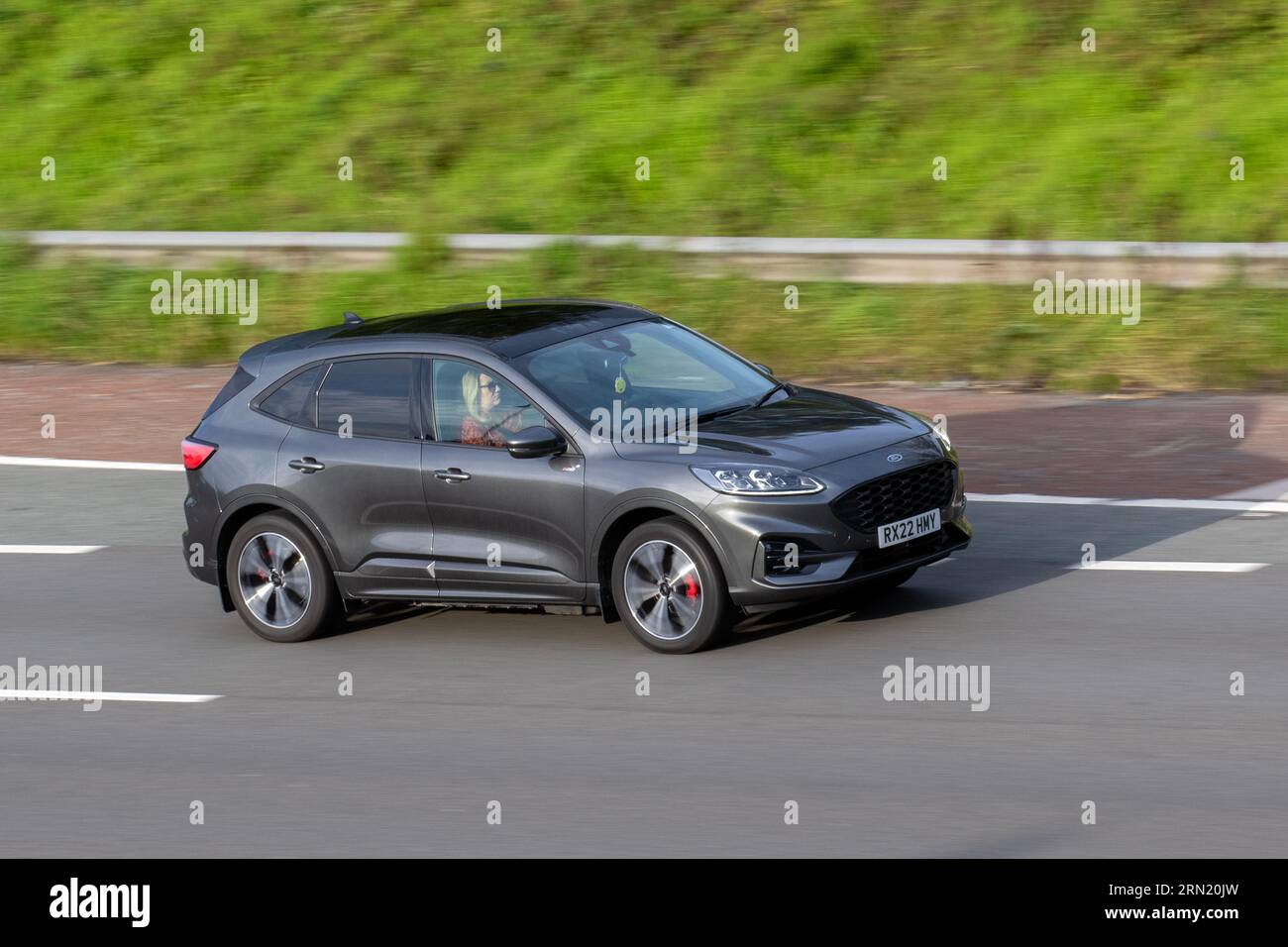 2020 Grey Ford Kuga ST-Line X ED PHEV CVT; travelling at speed on the ...
