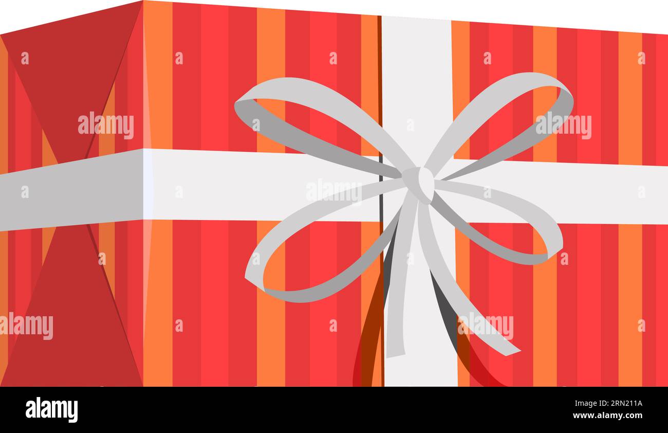 Red gift with white ribbon illustration Stock Vector Image & Art - Alamy