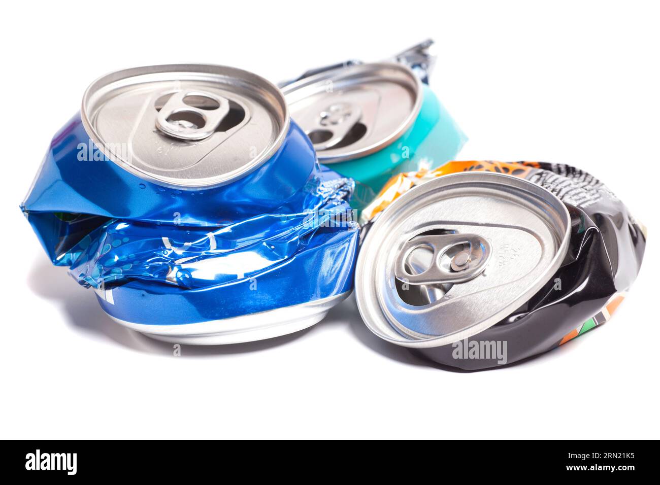 Empty crumpled cans from energy drink or beer Stock Photo - Alamy