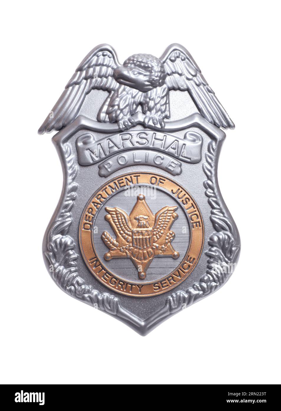 Police Marshal U.S badge isolated on white background Stock Photo - Alamy