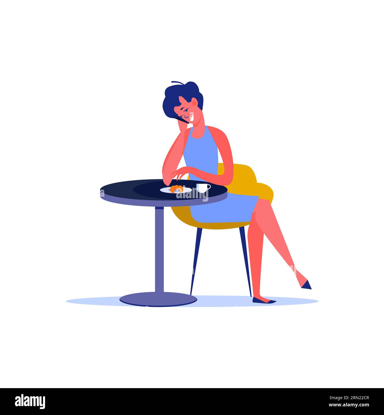 Smile young woman eating Stock Vector Images - Alamy