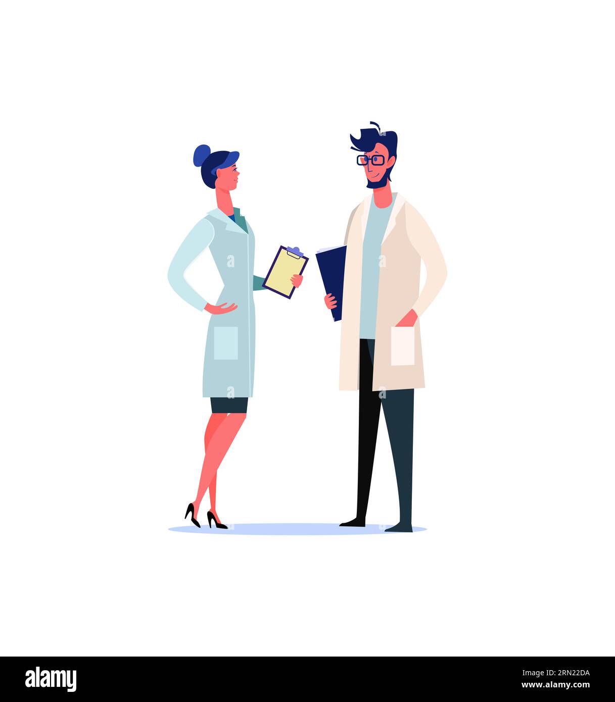 Two doctors talking illustration hi-res stock photography and images ...