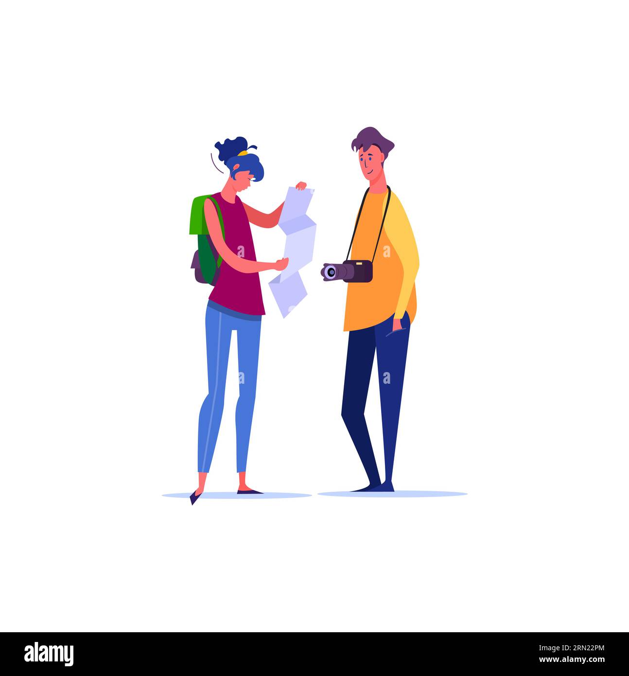 Man woman reading map Stock Vector Images - Alamy