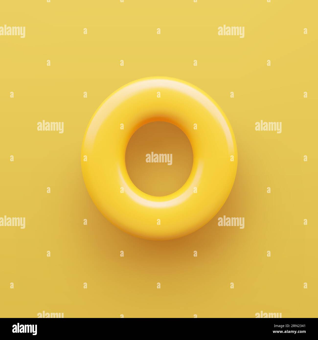 3D Yellow letter O with a glossy surface on a yellow background Stock ...