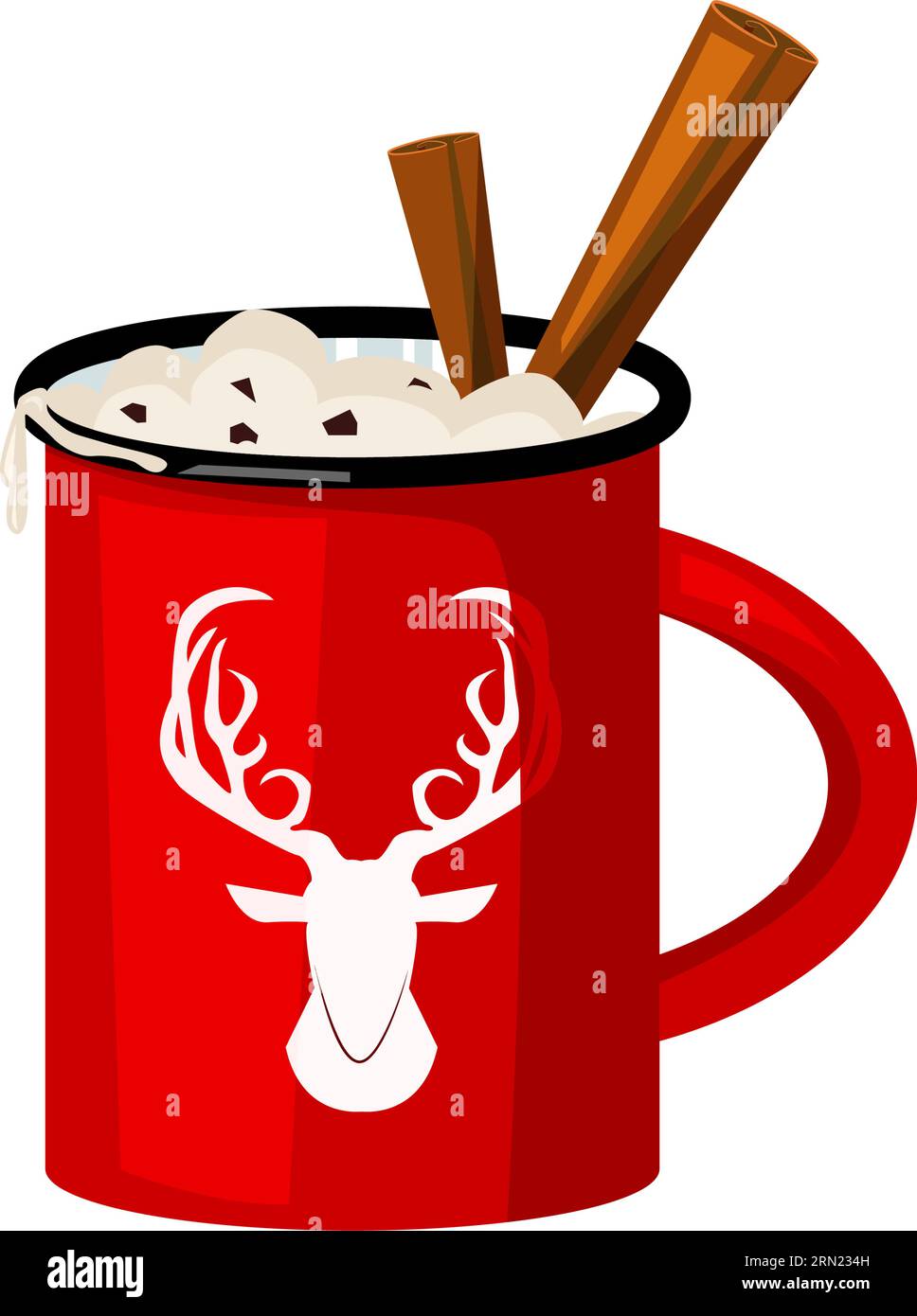 Red winter mug illustration Stock Vector Image & Art - Alamy