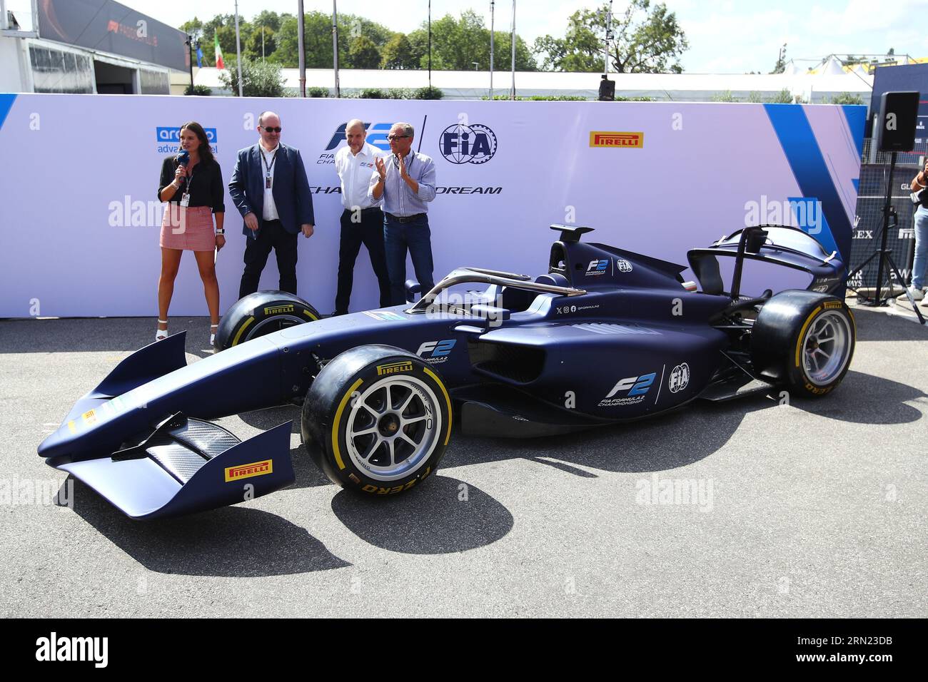 Reveal of FIA Formula 2 next generation car during the 2023 Formula 1 ...
