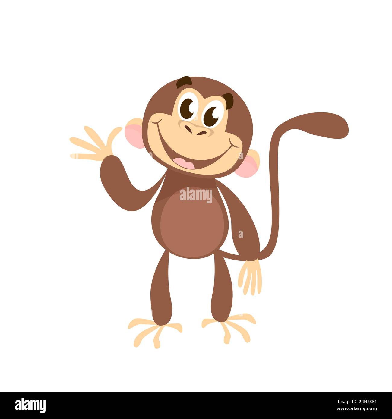 Cheerful monkey waving hand Stock Vector Image & Art - Alamy
