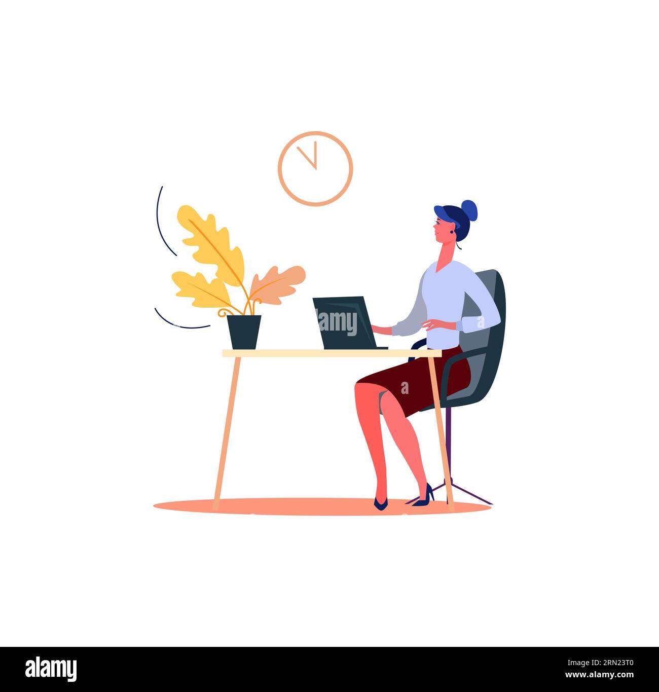 Businesswoman waiting office Stock Vector Images - Alamy