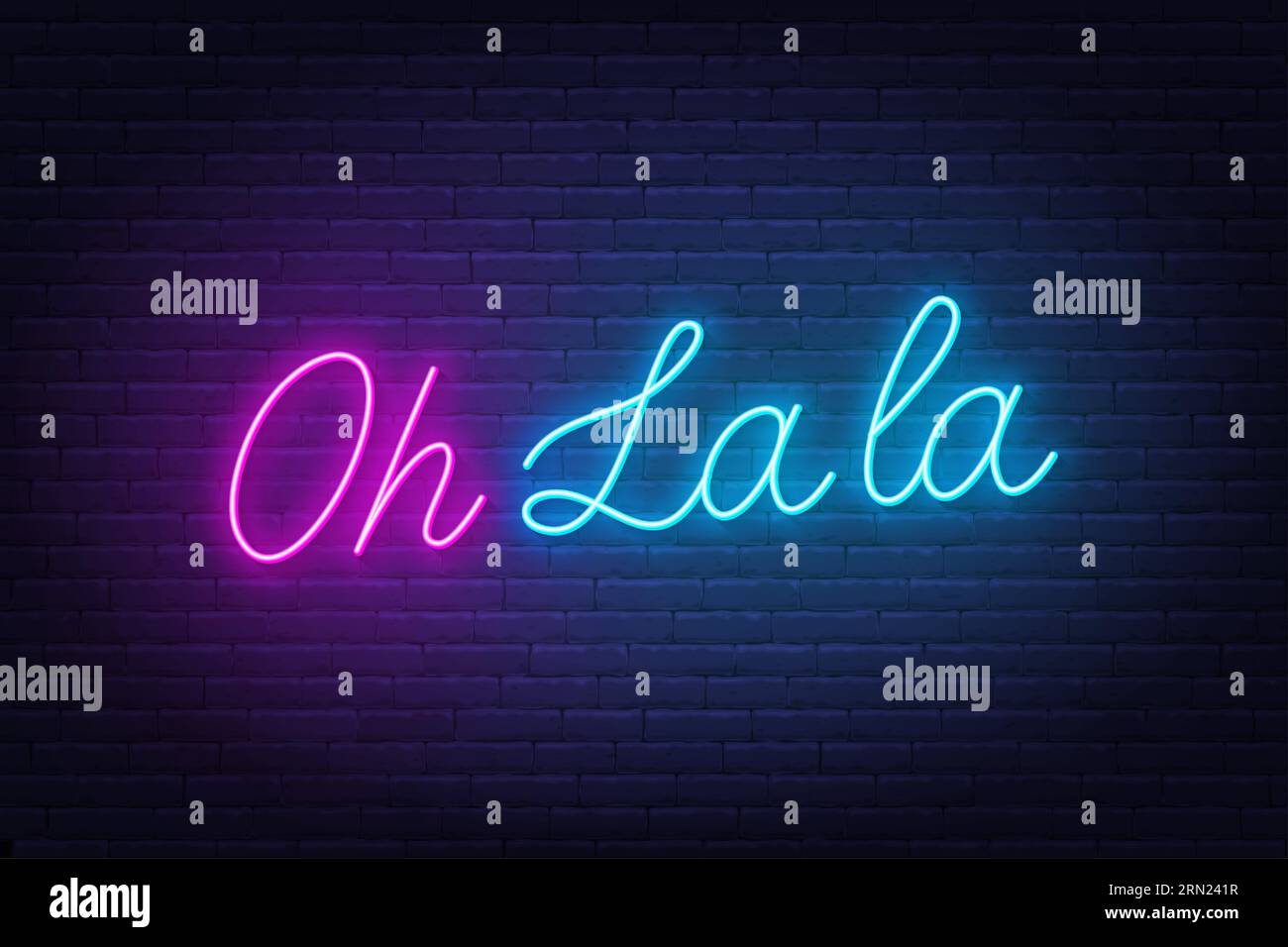 Oh la la neon lettering on brick wall background Stock Vector Image ...