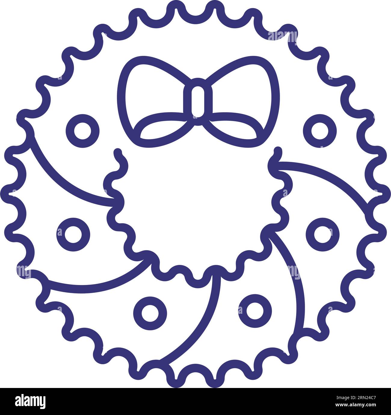 Christmas wreath logo with bow Stock Vector Images - Alamy