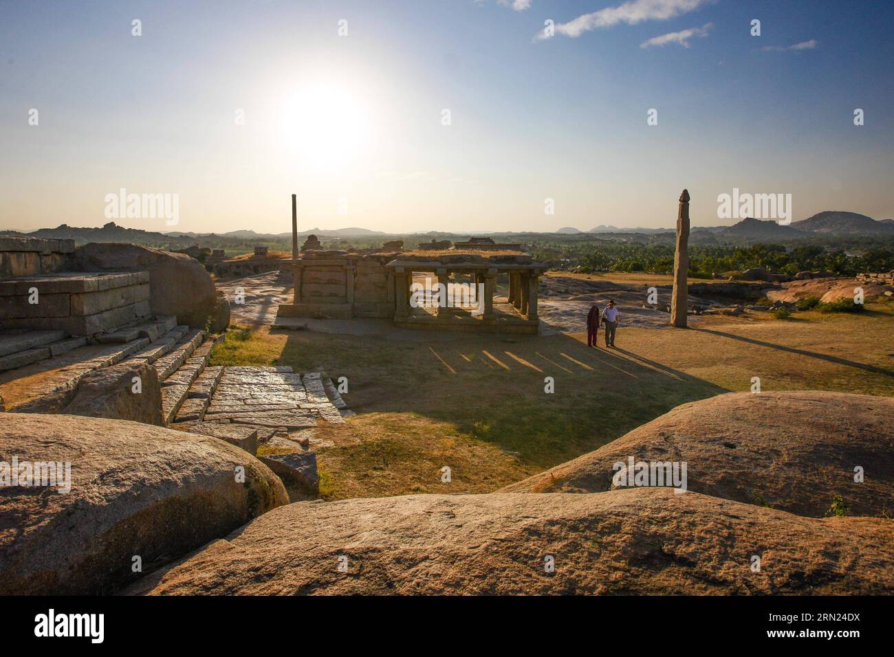 Tourists visit the site of Hampi in Bellary District of India s state ...