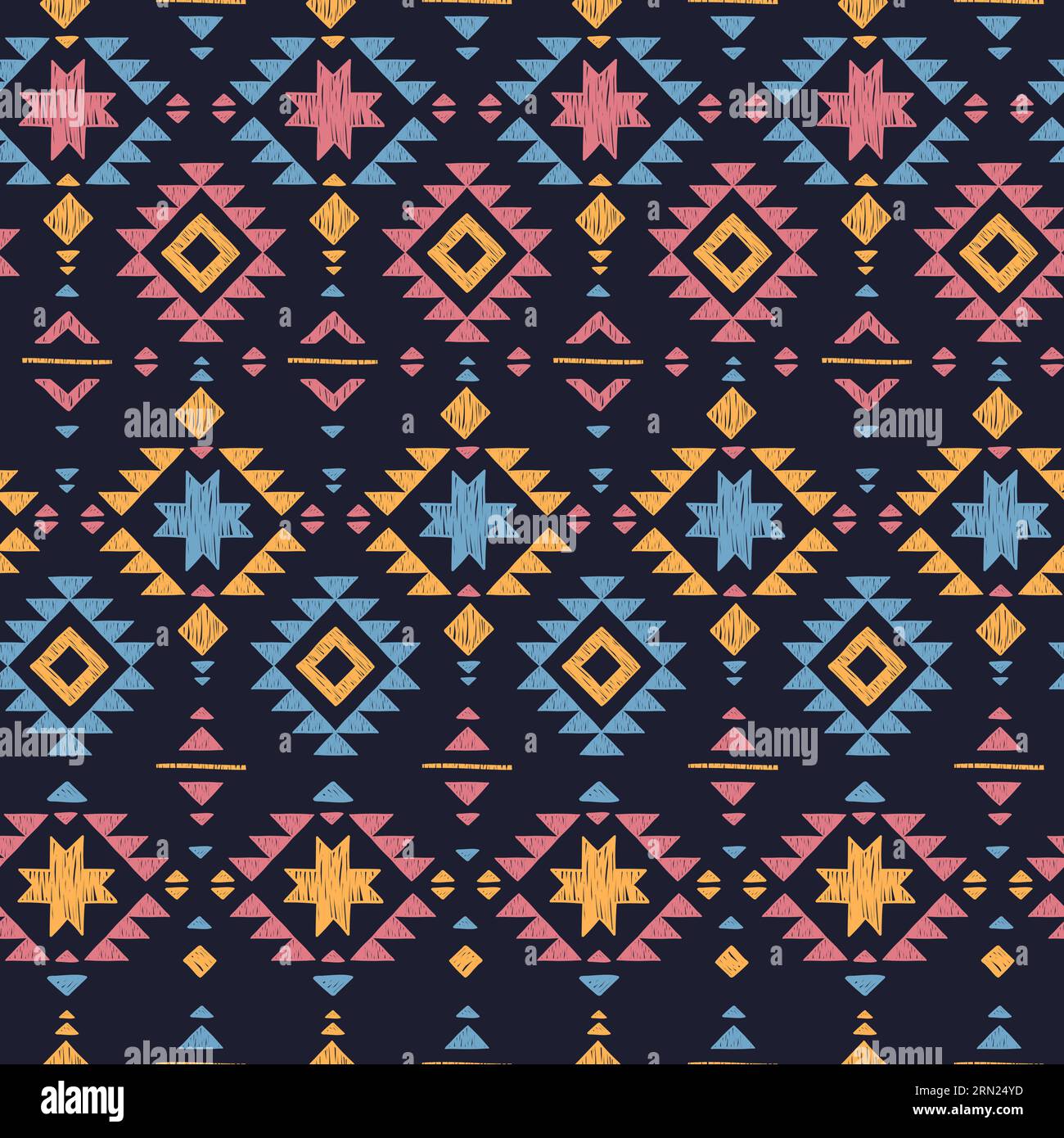 Hand drawn abstract seamless pattern, ethnic background, simple style ...