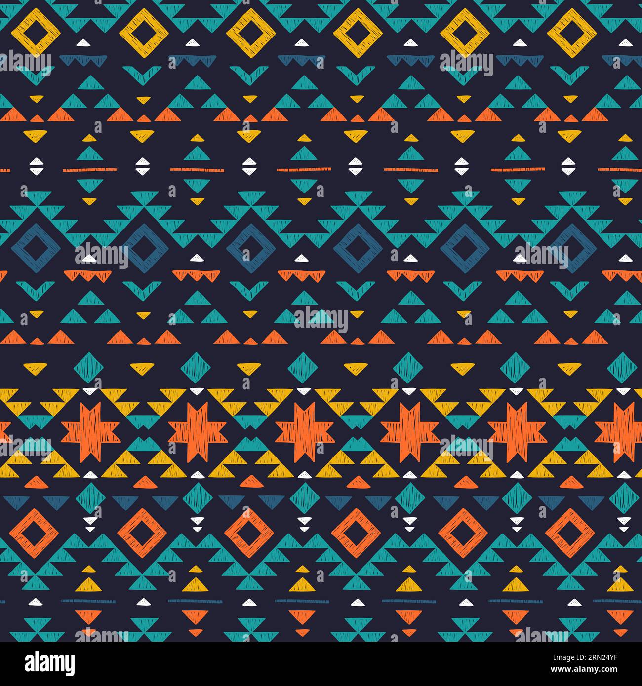 Hand drawn abstract seamless pattern, ethnic background, simple style ...