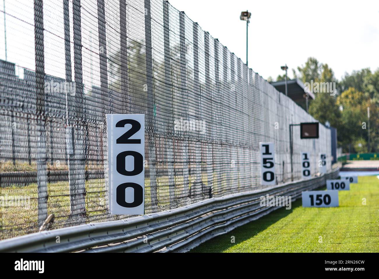 Monza, Italy. 31st Aug, 2023. Circuit atmosphere - brake board markers ...