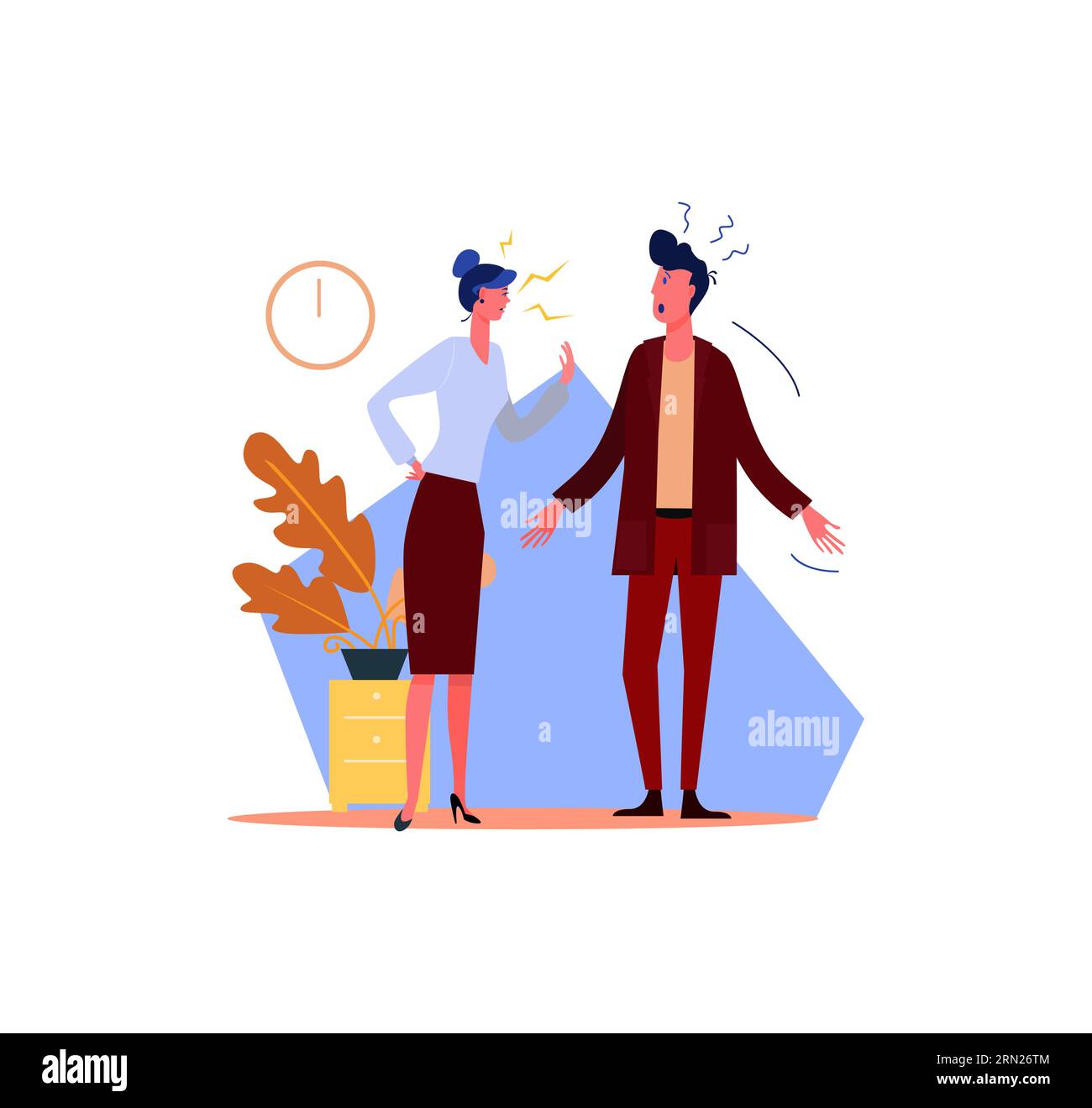 Female boss scolding male office worker Stock Vector Image & Art - Alamy