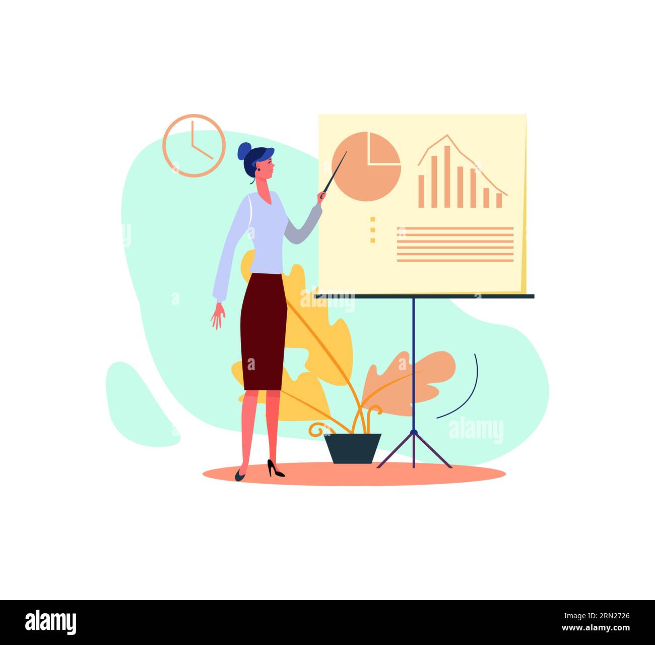 Business woman giving presentation Stock Vector Image & Art - Alamy