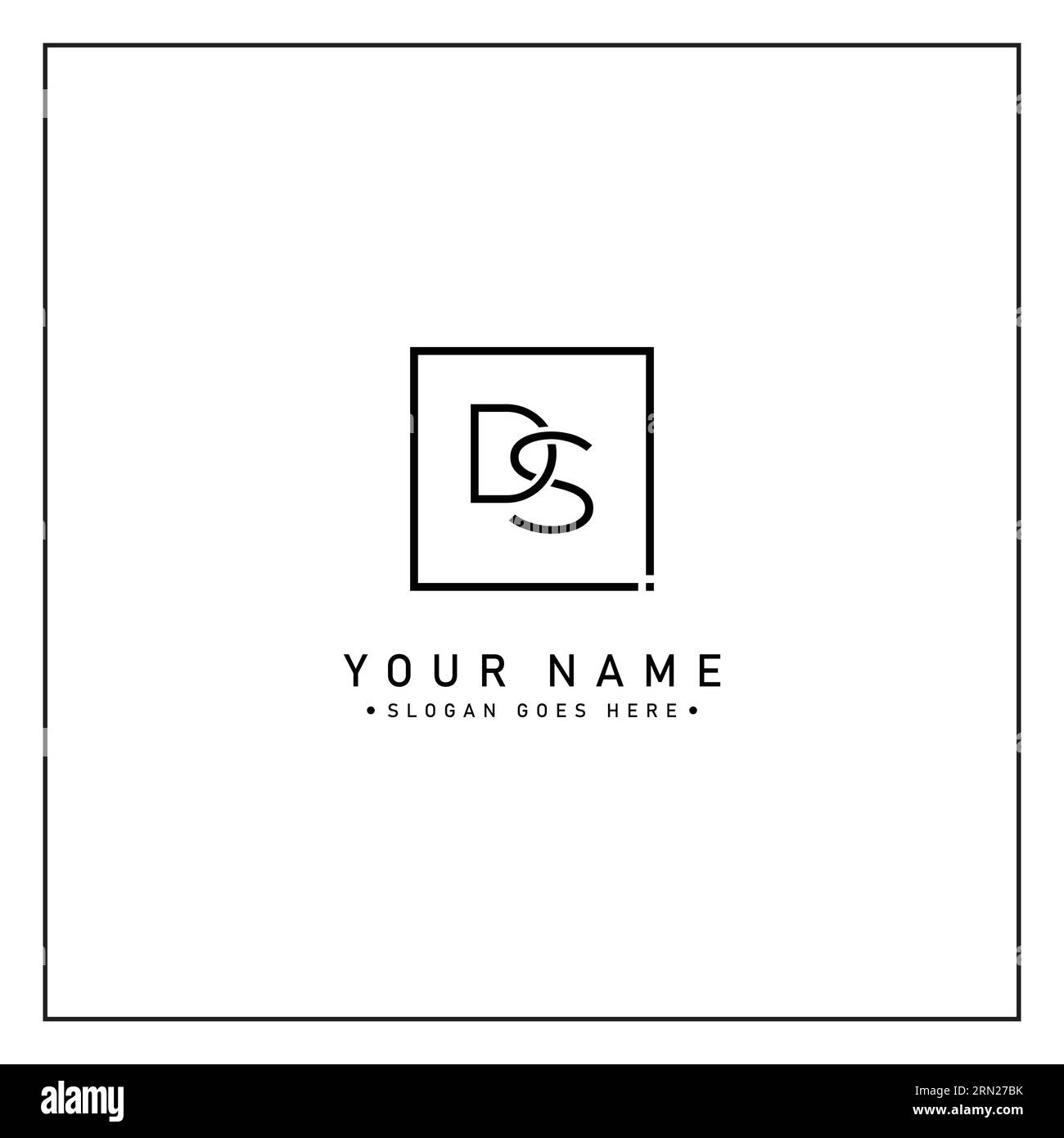 Alphabet letters monogram logo ds Black and White Stock Photos & Images ...