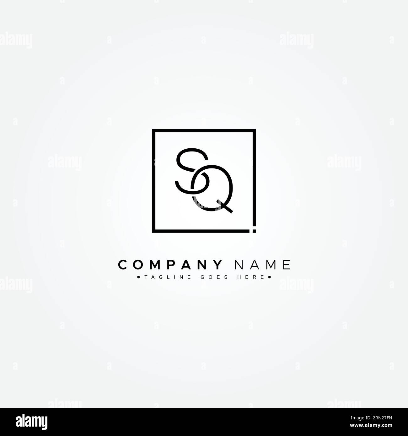 Creative Logo for Initials SQ in Monogram Style - Vector Template for ...