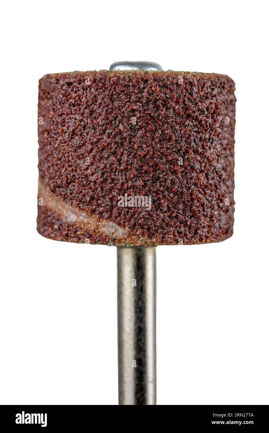 Sandpaper circular tool isolated in white background Stock Photo - Alamy