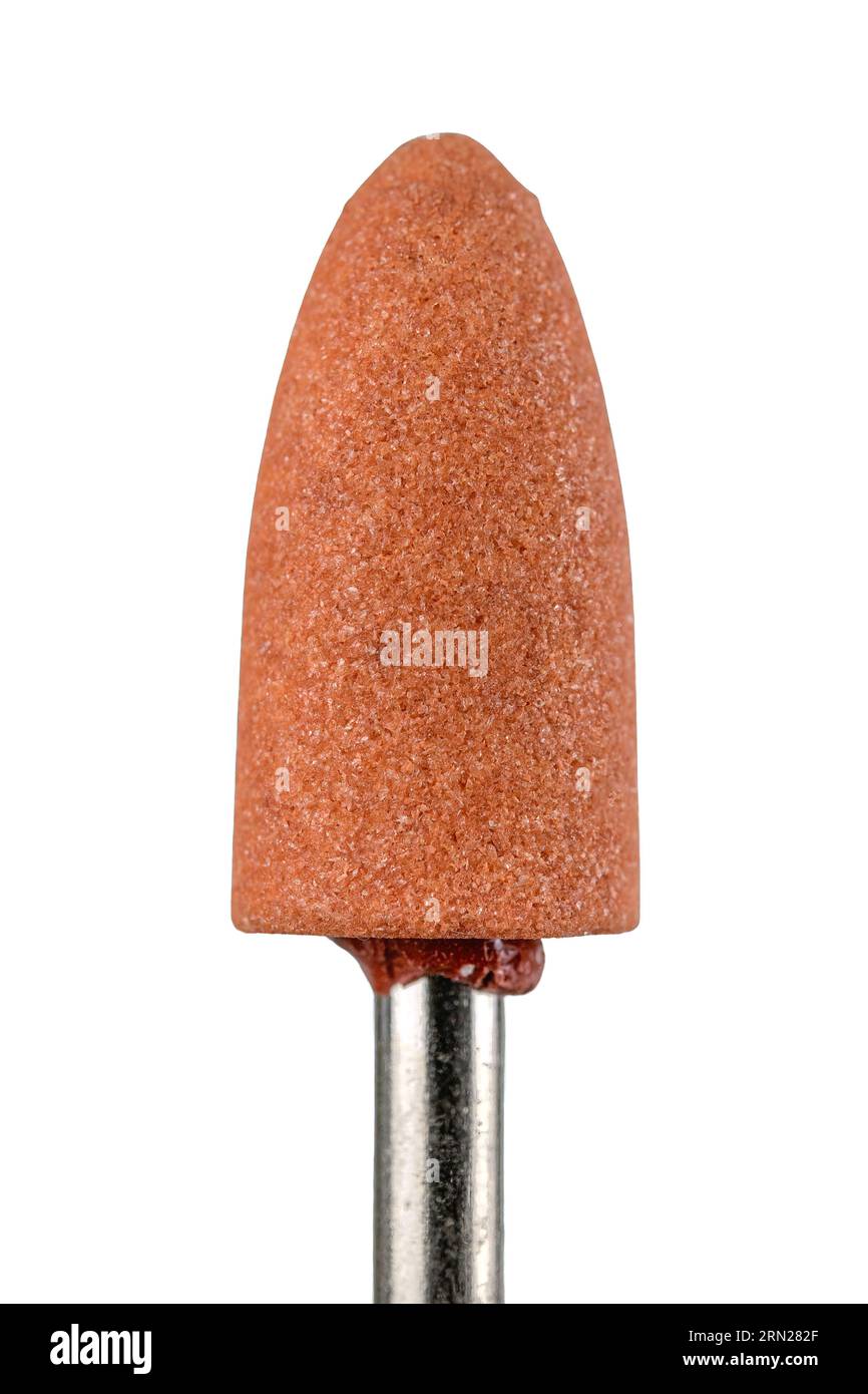 Cone abrasive stone tool isolated in white background Stock Photo - Alamy