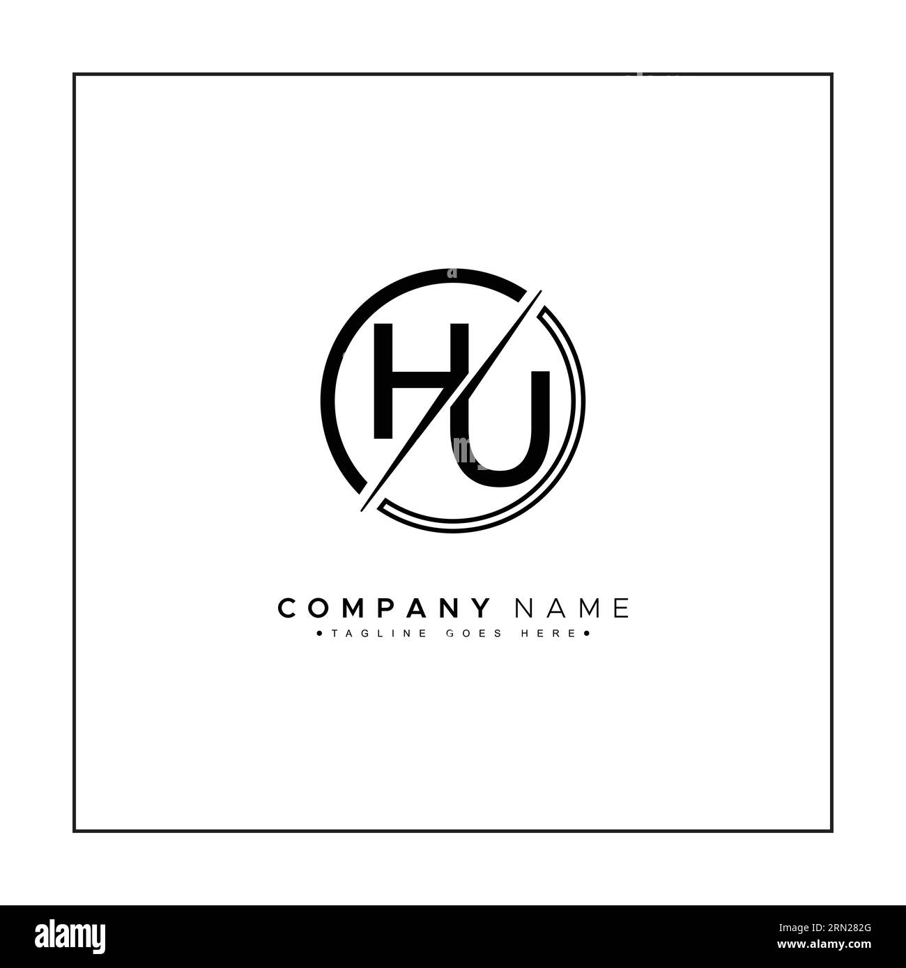 Initial HU Vector Logo - Elegant Monogram Template for letter H and U for your Business Stock ...