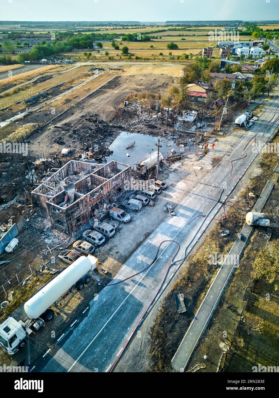 The ruins left from the Crevedia explosion (Romania Stock Photo - Alamy
