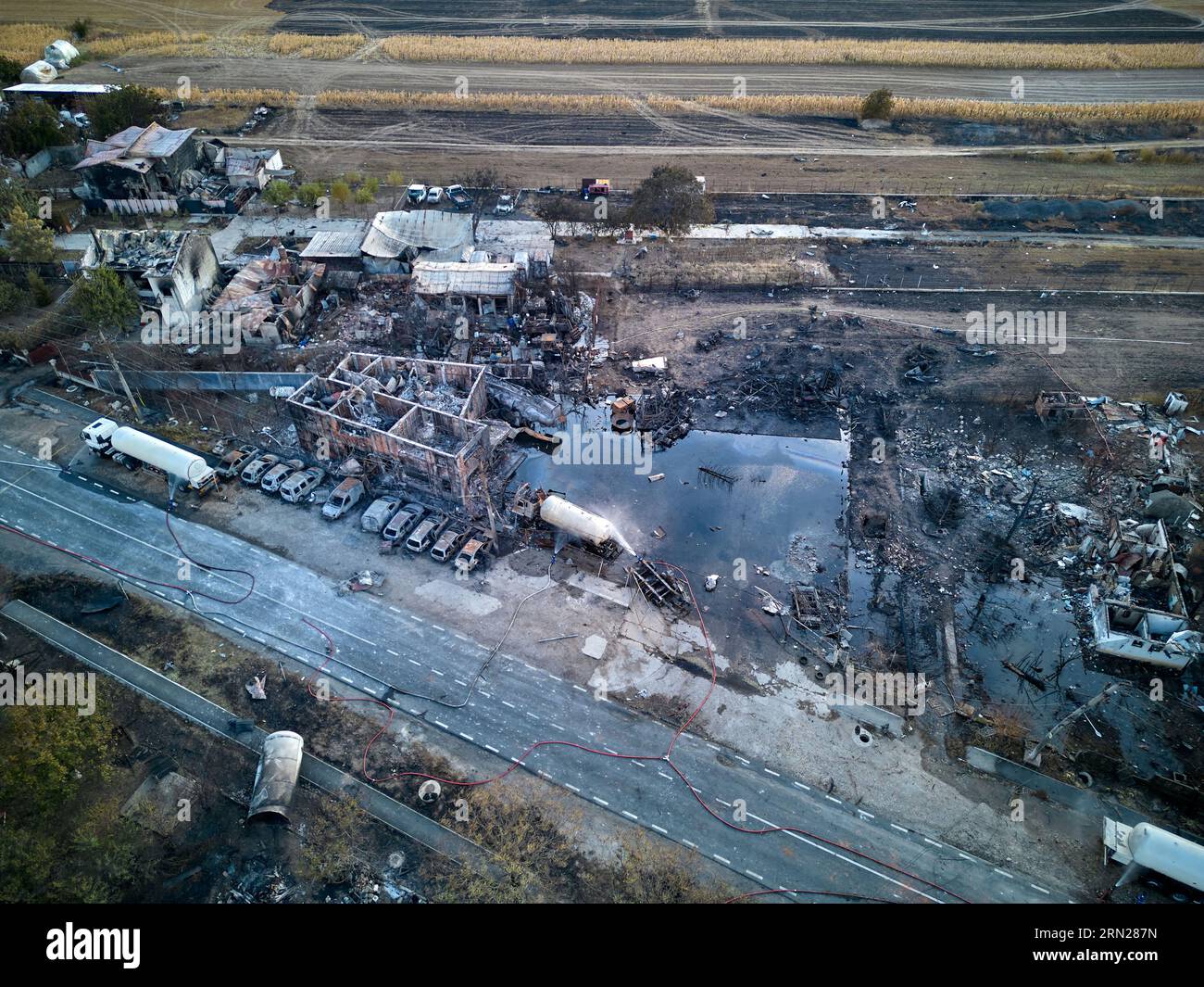 The ruins left from the Crevedia explosion (Romania Stock Photo - Alamy
