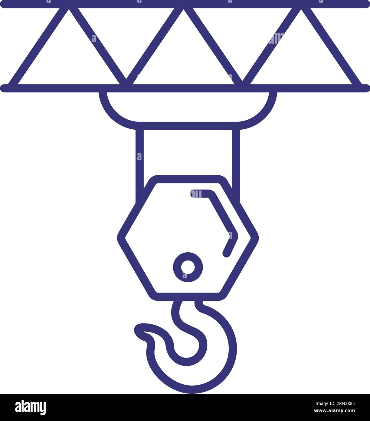 Crane hook icon linear Cut Out Stock Images & Pictures - Alamy