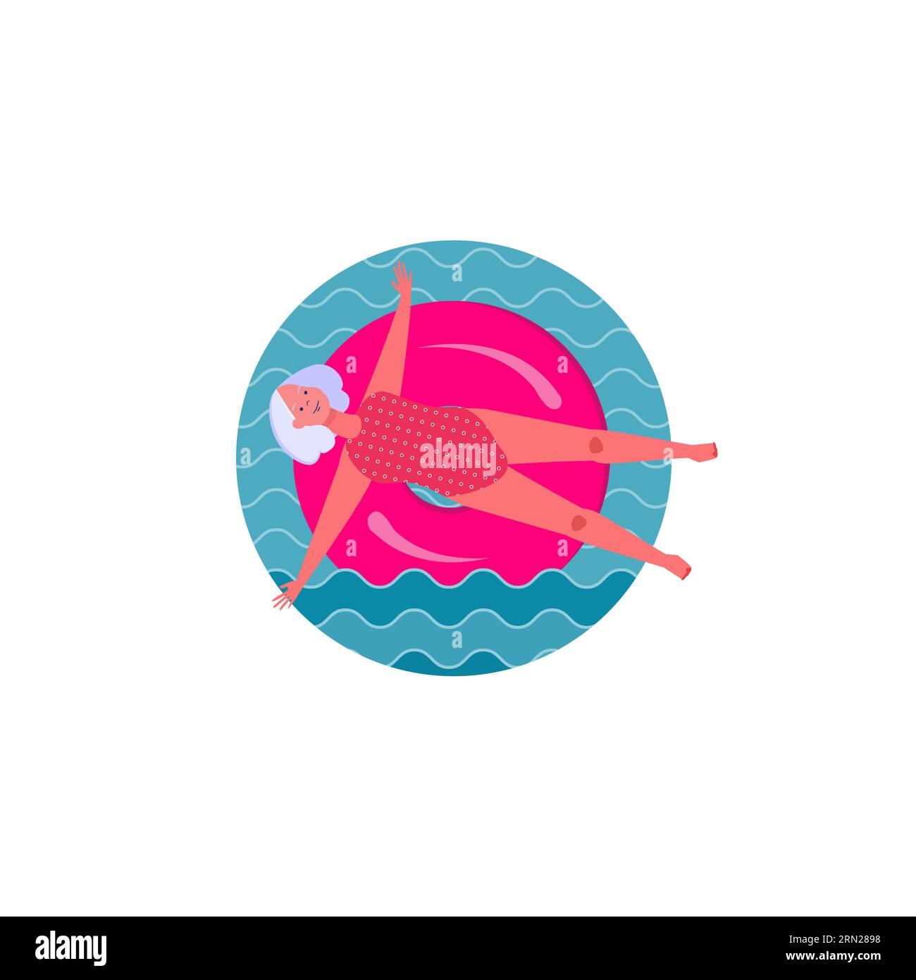 Woman floating above pool Stock Vector Images - Alamy