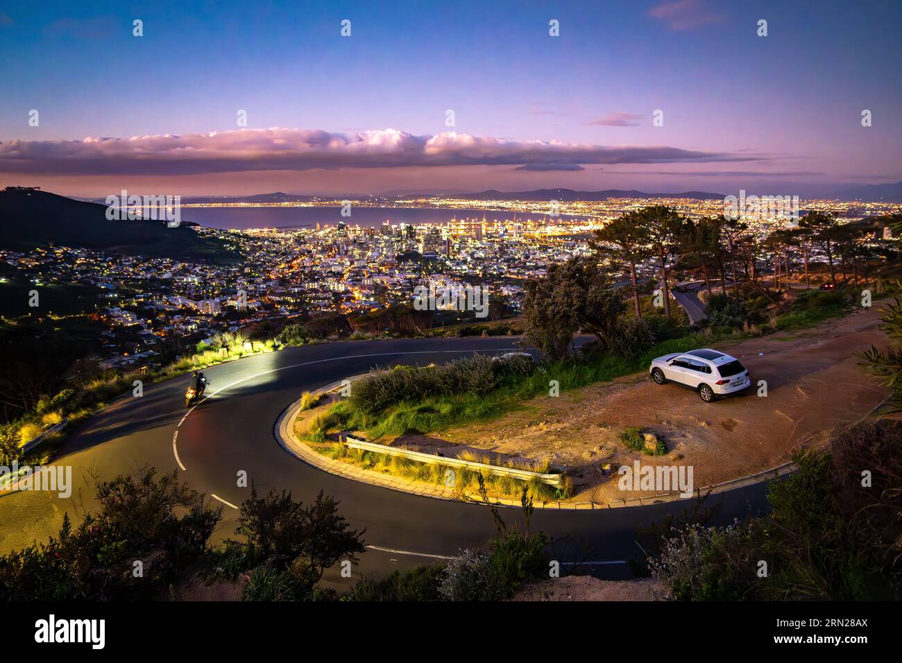 View of Cape Town from Kloof Corner hike at sunset in Cape Town ...