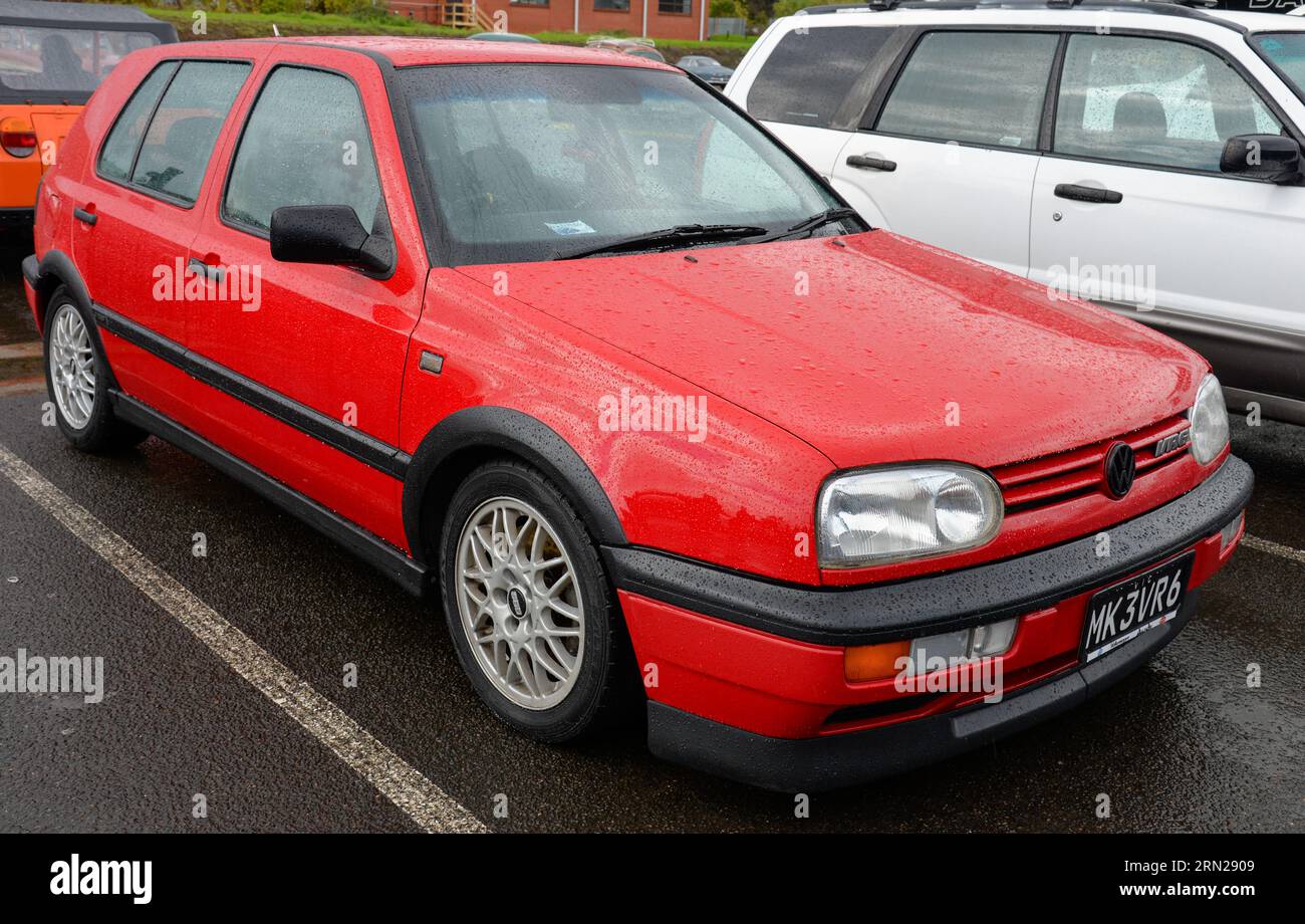 Volkswagen VW Golf Mk3 Mark iii lll Red with Stripes Vintage Retro Show ...