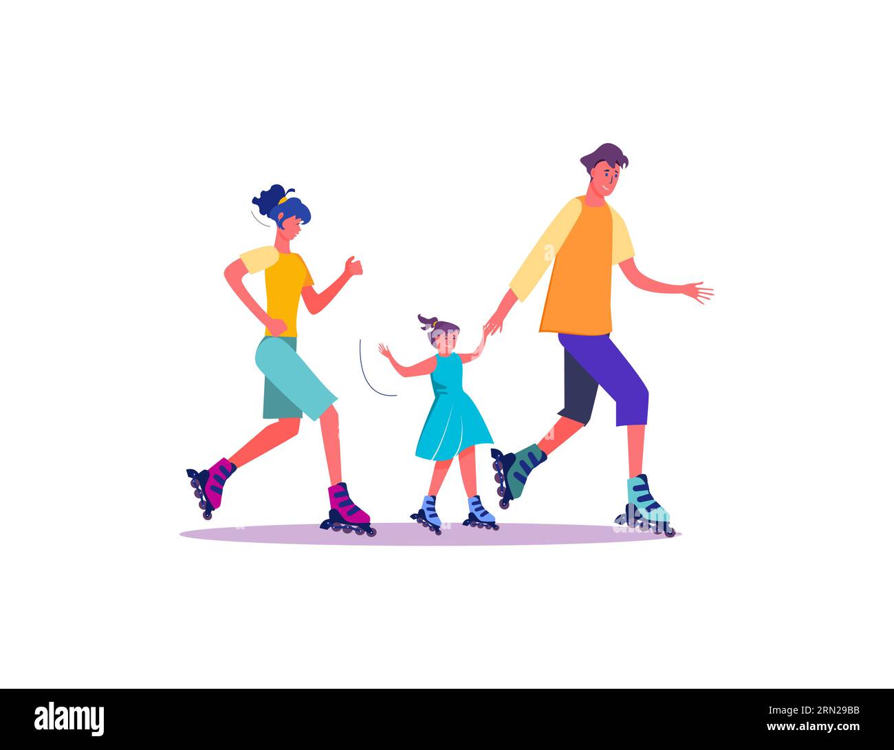 Family skating rollers Stock Vector Image & Art - Alamy