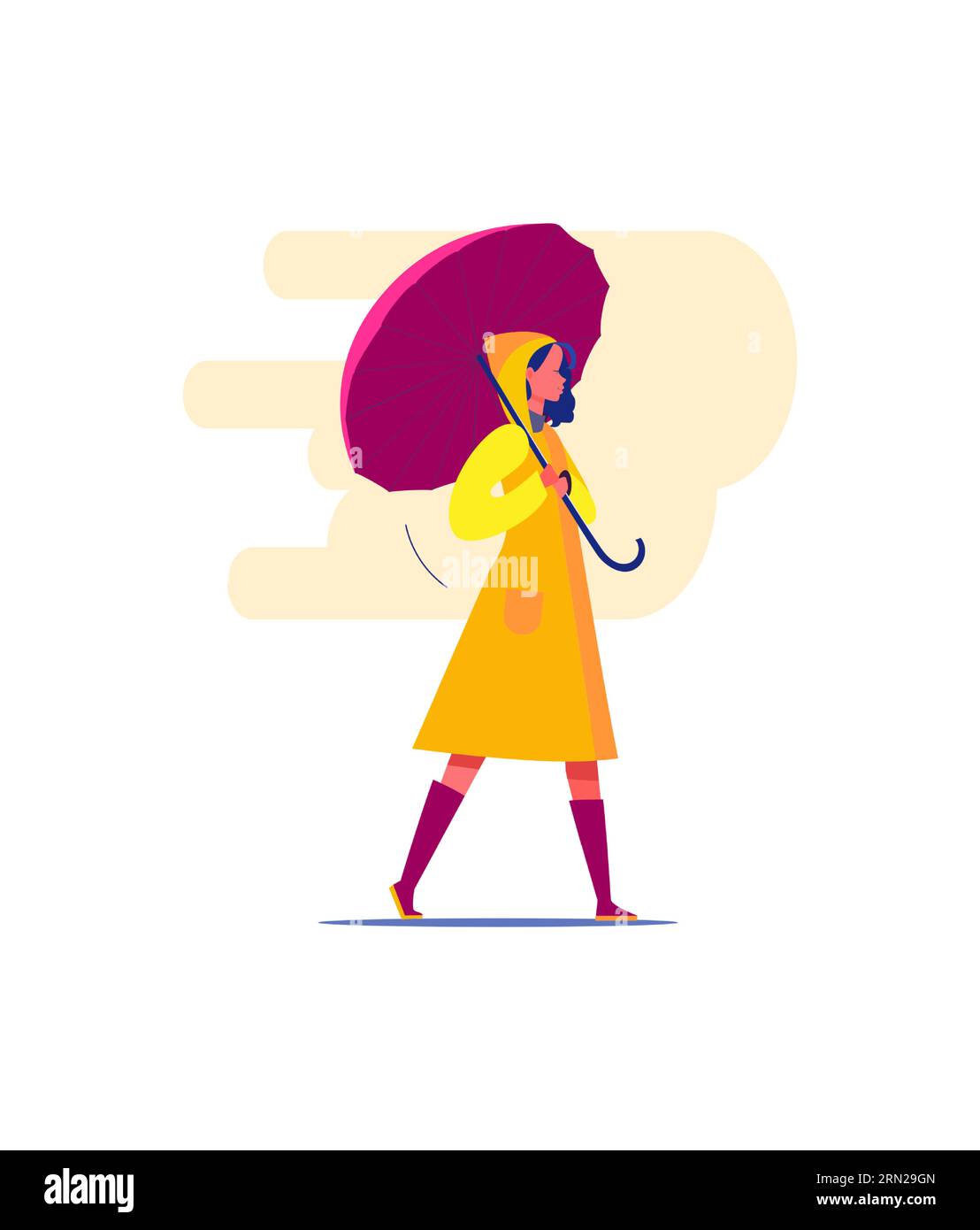 Girl walking in colorful Stock Vector Images - Alamy