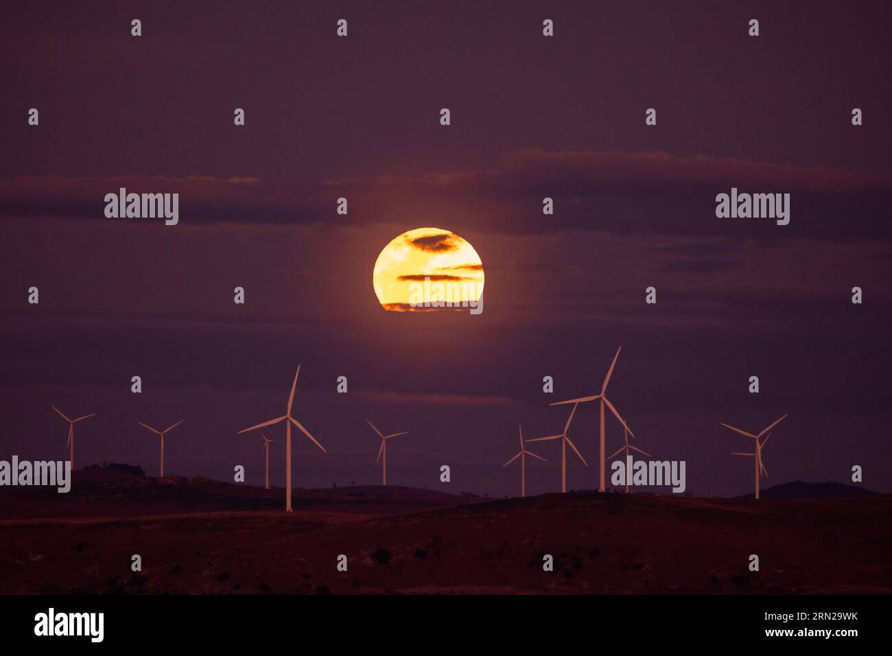 Canberra, Australia. 31st Aug, 2023. A full moon is seen in the sky in ...